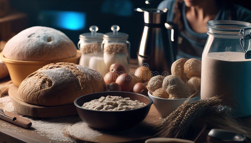 Rustic Bakery Scene. Generative AI Stock Illustration - Illustration of ...