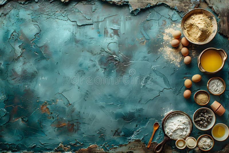 Rustic Baking Ingredients Background for Baking, Food Blog, and ...