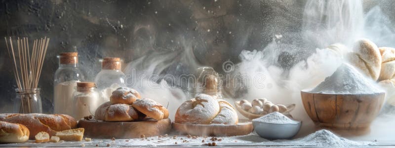 Artisan Bread Suspended Air Flour Dust Stock Photos - Free & Royalty ...