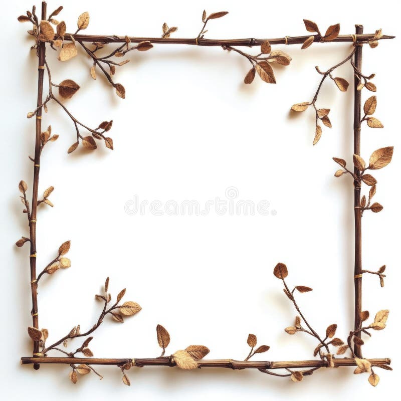 Rustic Bamboo and Dried Leaf Frame Design for Nature-inspired Decor or ...