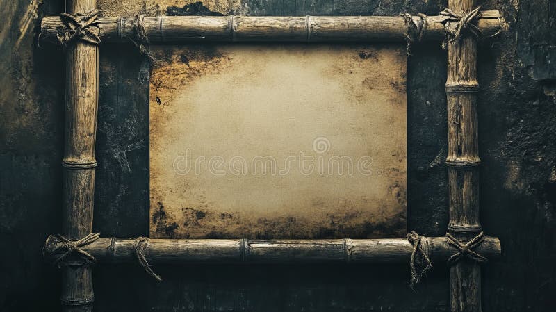 Rustic Bamboo Frame with Blank Poster Setup for Creative Displays and ...