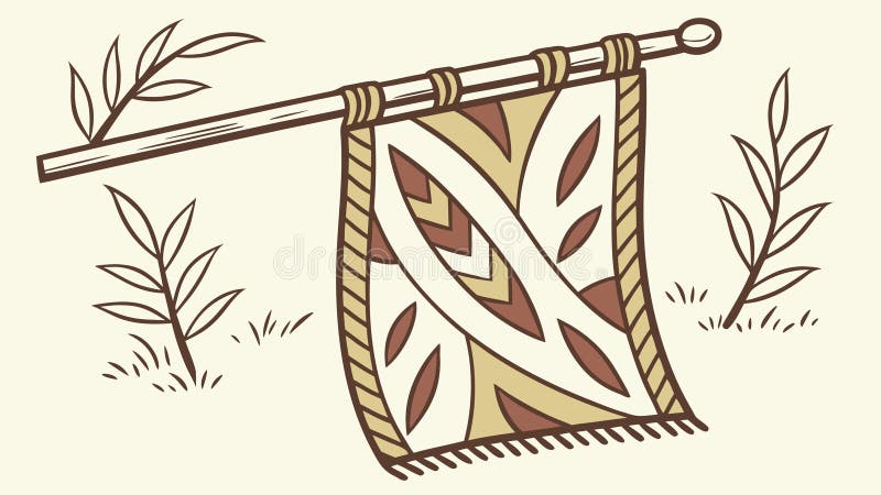Rustic Banner with Abstract Patterns on Poles, Vector Design Generative ...