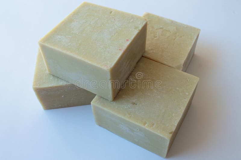 Rustic Bar of Natural Handmade Olive Oil Soap. Stock Image - Image of ...