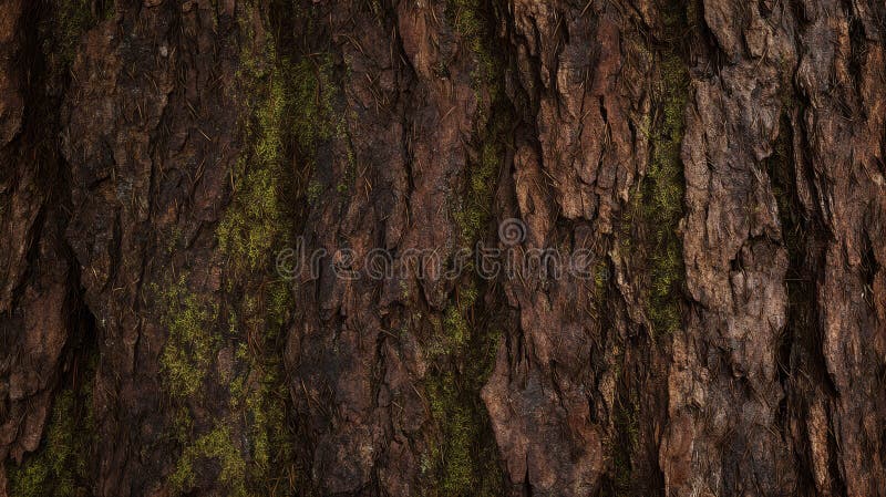 Rustic Bark Background, High-detail Tree Bark with Patches of Moss Stock Image - Image of wood ...