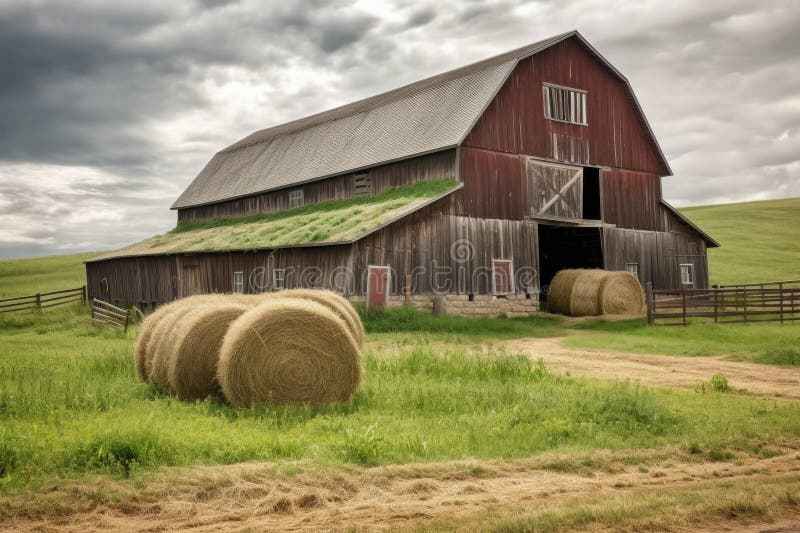 Rustic Barn Bales Hay Horse Background Stock Photos - Free & Royalty ...