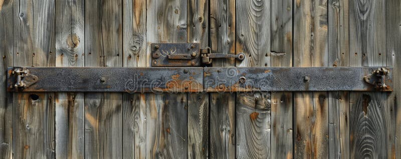 Rustic Barn Door Background with Weathered Wood, Iron Hinges, and ...