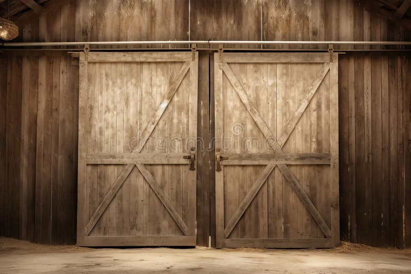 Rustic Barn Doors Authentic Simple Living Stock Illustration ...