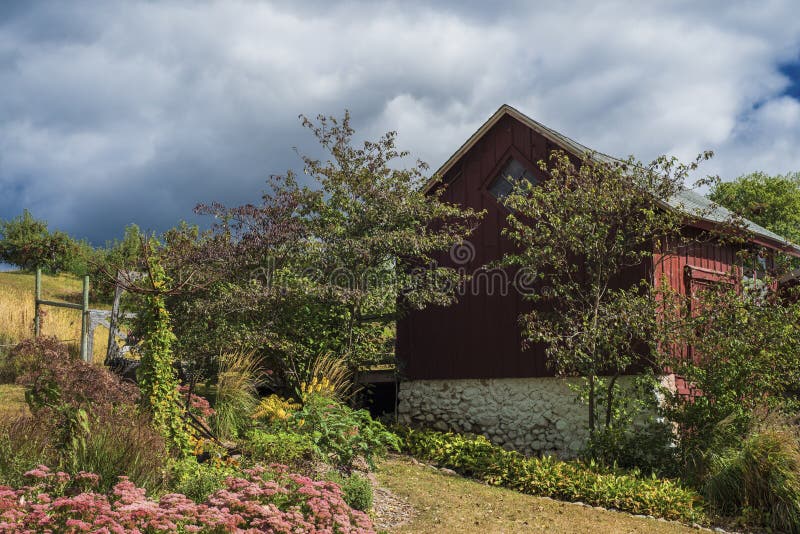 Rustic barn and garden stock photo. Image of season, countryside - 27580976