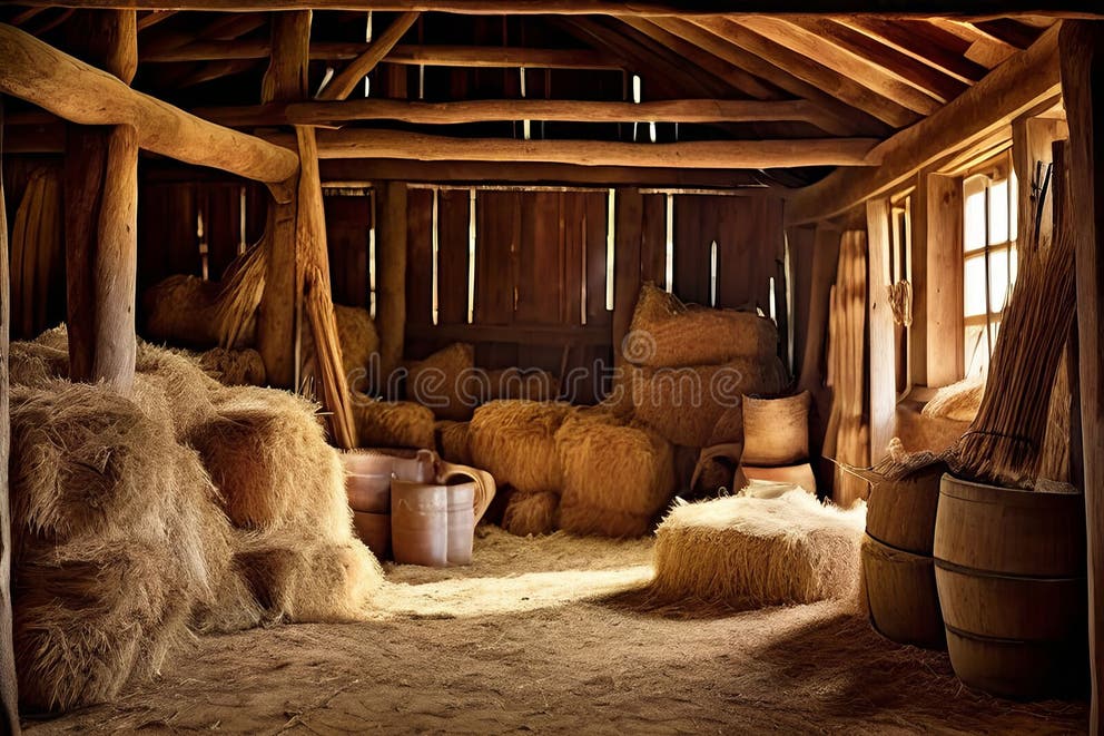 Rustic Barn Interior Capture the Warm Atmosphere of a Barns Inte Stock ...