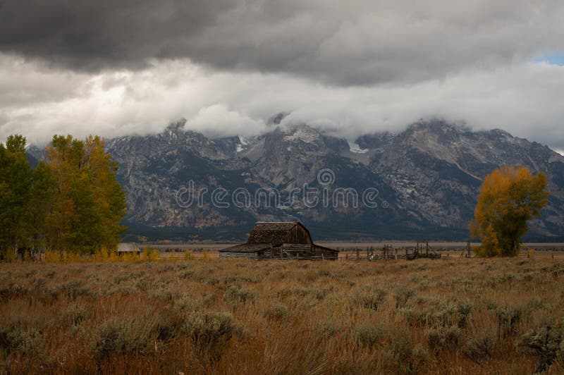 Rustic Barn in the Jackson Hole Valley, Wyoming. Stock Image - Image of ...