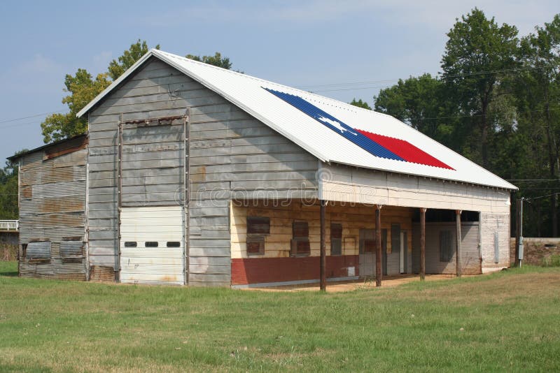 Rustic Barn in Rural East Texas with Texas Flag Stock Image - Image of ...
