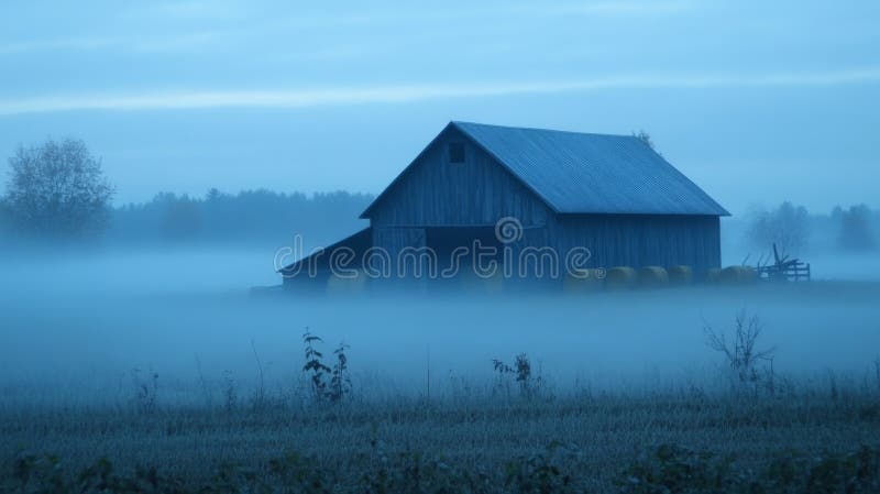 Rustic Barn Shrouded Mist Stock Photos - Free & Royalty-Free Stock ...