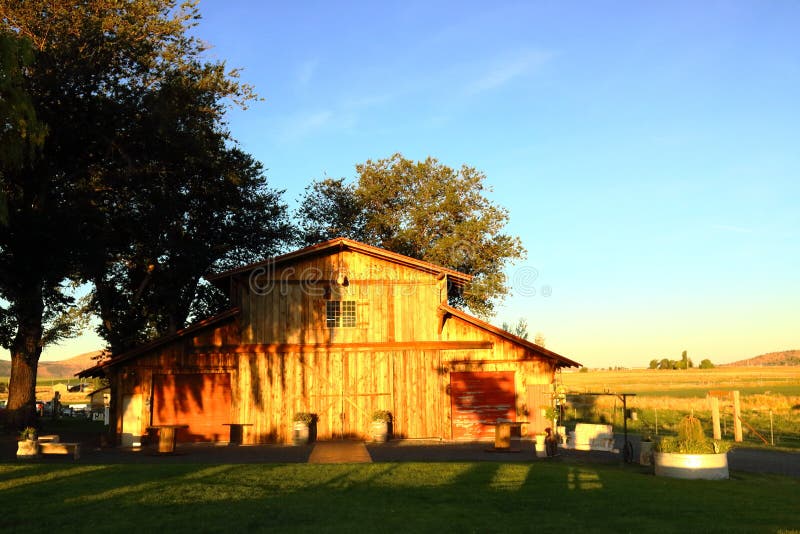 Rustic Barn Sunset Country Venue Stock Image - Image of country, venue ...