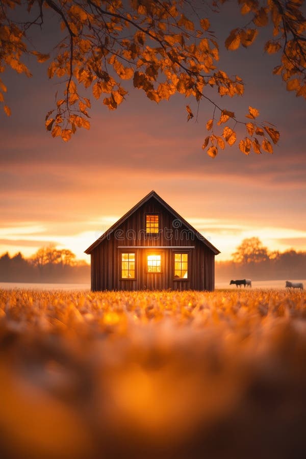 Rustic Barn Transformed into a Cozy Living Space Amidst Golden Fields ...