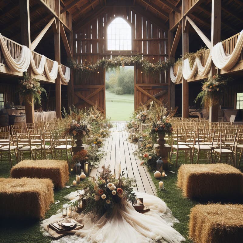 64 Rustic Barnyard Wedding_ Held in a Charming Barn, the Weding Stock ...