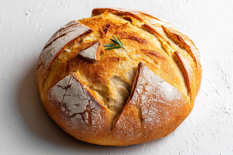 Rustic Batard Loaf with Golden Crust Sits Elegantly Against a Clean ...