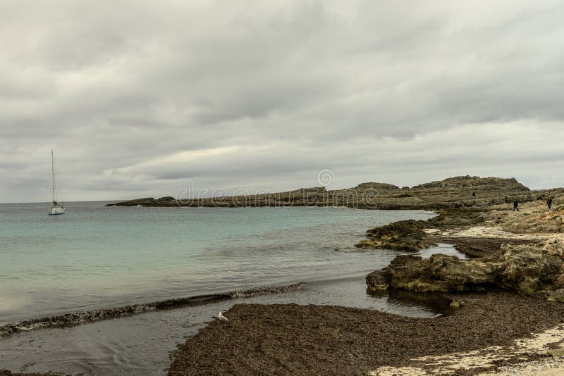 Rustic Beach Hut at Cala Binibeca Shoreline, Menorca Stock Photo ...