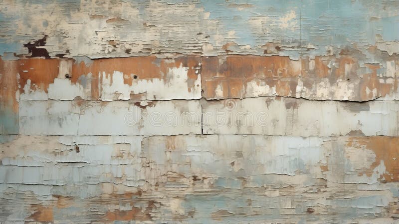 Rustic Beauty: Deconstructed Wall with Peeling Paint and Old Wood Stock ...