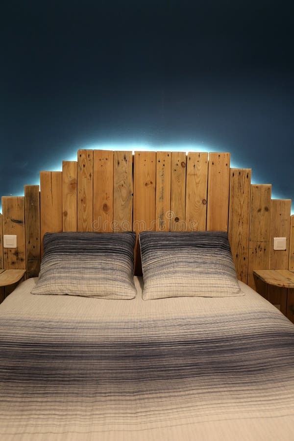 Rustic Bed stock image. Image of bedding, house, style - 97359291