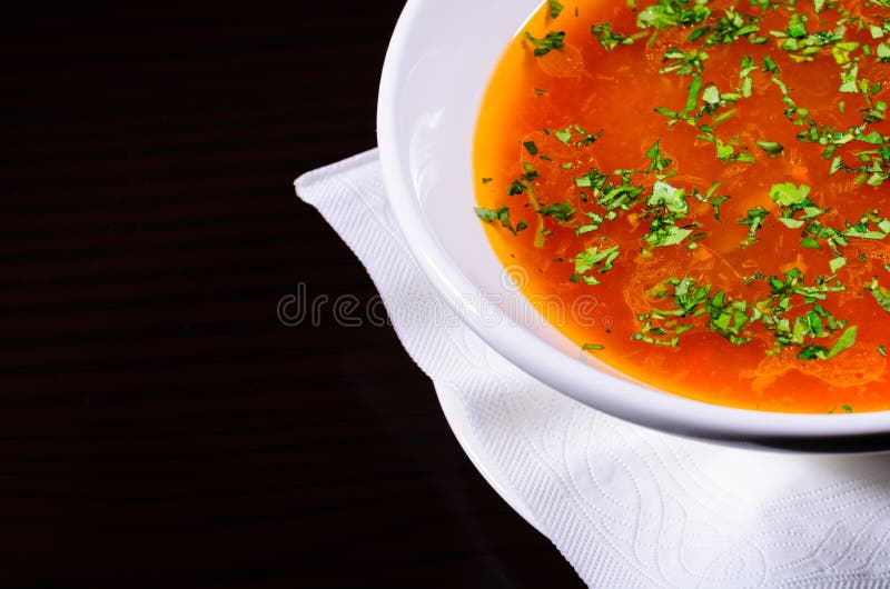 Rustic beef broth stock image. Image of gourmet, carrot - 28139705