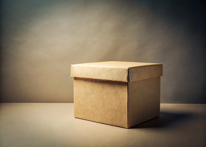 Rustic Beige Cardboard Box Background a Minimalist Kraft Paper Texture ...