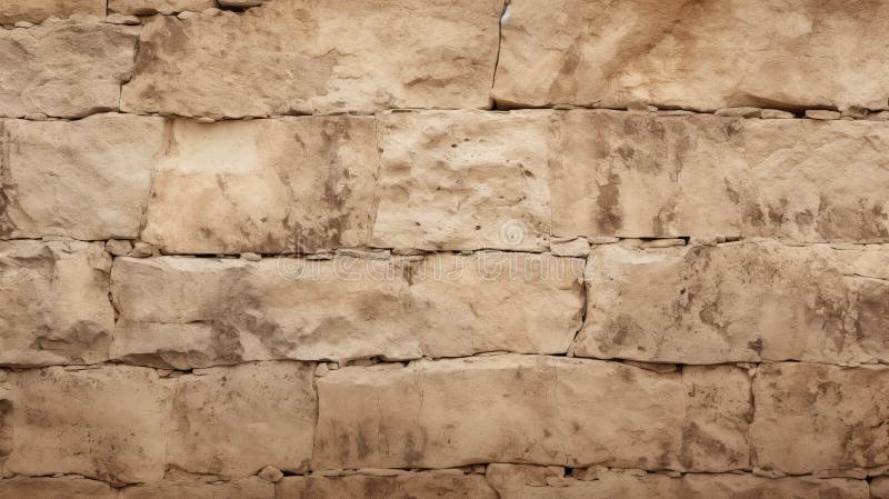 Rustic Beige Fabric Sofa Near Stone Cladding Wall with Decorative Round ...