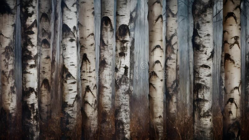 Rustic Birch Tree Wood Forest Texture Background Stock Illustration ...