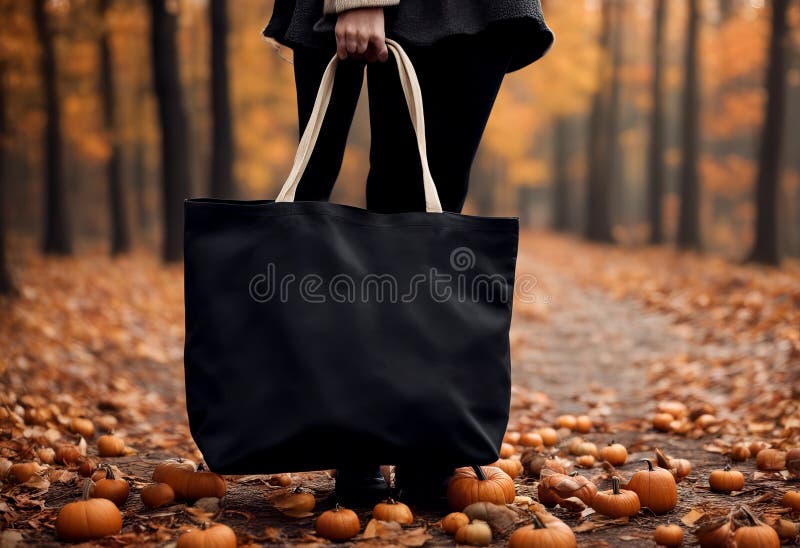 Rustic Blank Blank Tote Fall Stock Empty Tote Halloween Bag Bag Styled ...
