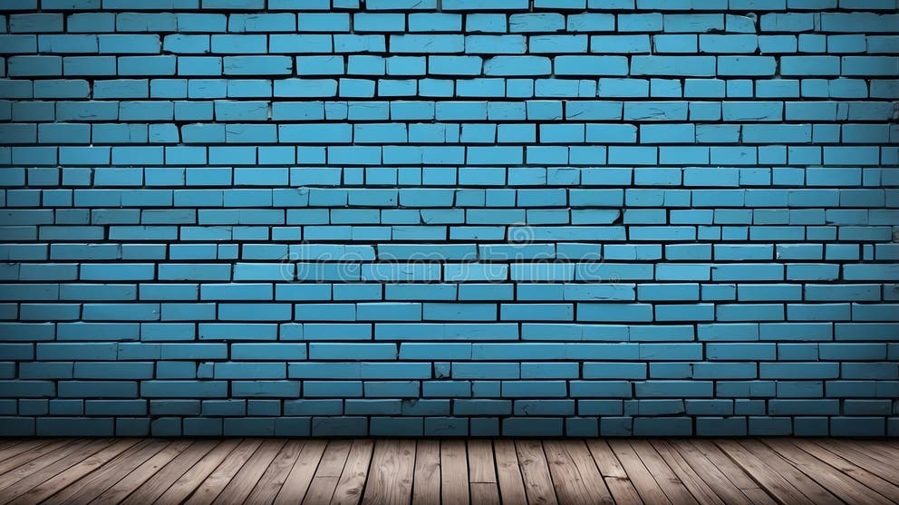Rustic Blue Brick Wall Ai Generated Stock Illustration - Illustration ...