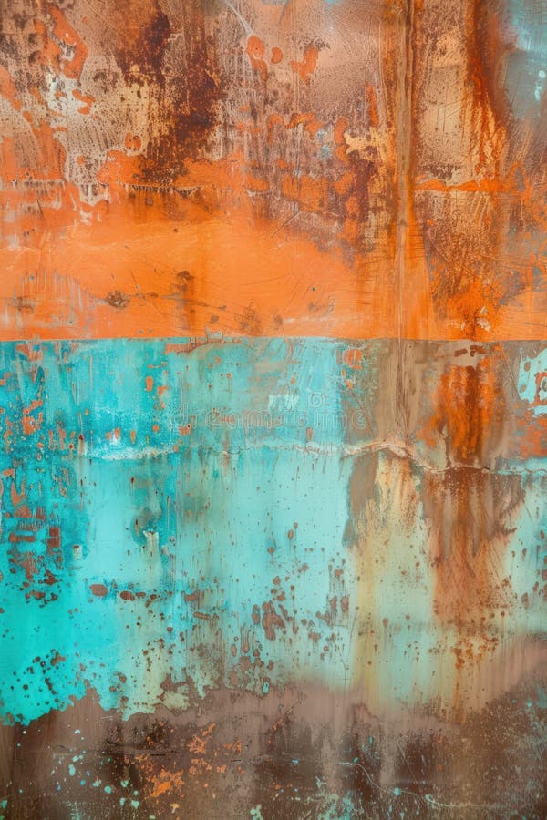 Rustic Blue and Brown Textured Wall with Rust Patterns Abstract Beauty ...