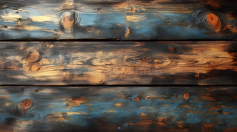 Rustic Blue-brown Wood Planks Background Texture Stock Illustration ...