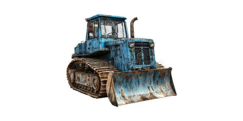 Rustic Blue Bulldozer. Heavy Machinery for Construction and Earthmoving ...