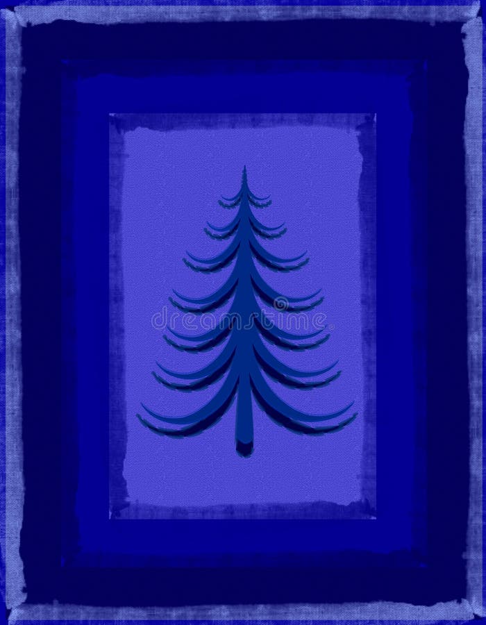 Rustic Blue Christmas Tree Card Picture. Image: 3655629