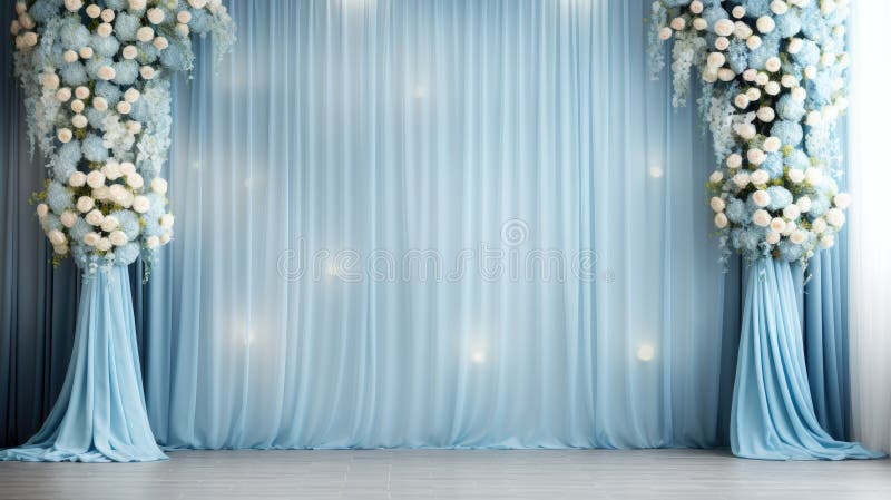 Rustic Blue Wedding Scene stock illustration. Illustration of frame ...
