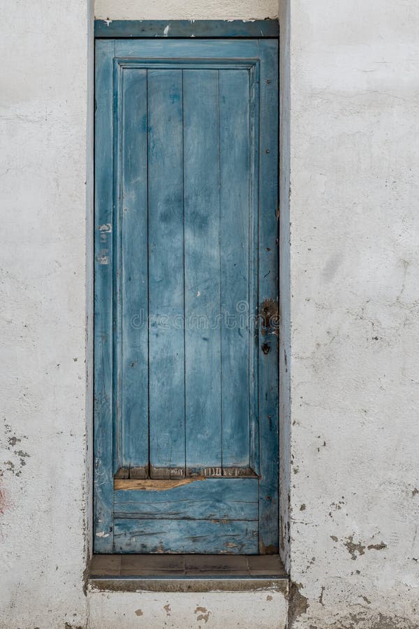 Rustic Blue Wooden Door of a Rural House Stock Image - Image of retro ...