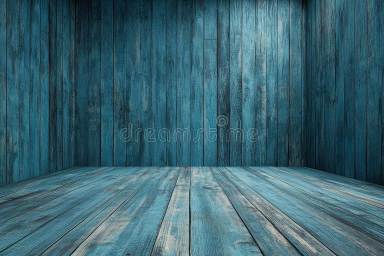 Rustic Blue Wooden Planks Create an Interior Wall and Floor Texture ...
