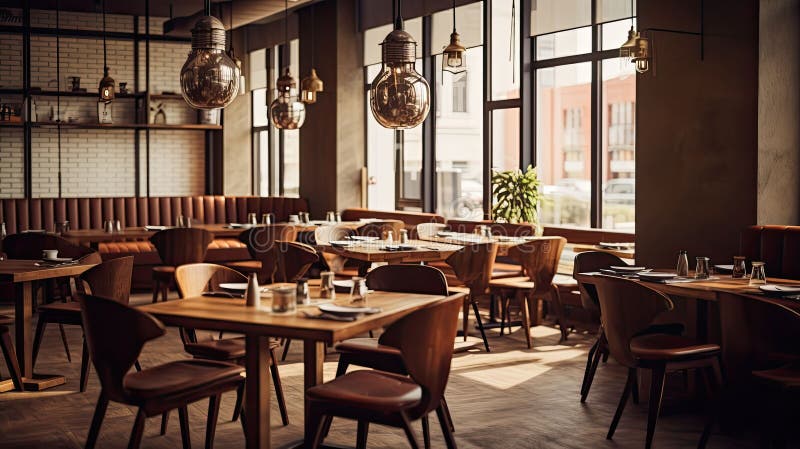 Rustic Blurred Restaurant Interior Design Stock Illustration ...