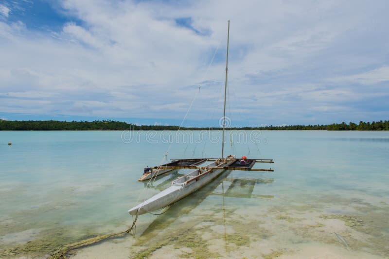 Rustic Boat Parked at the Beach of Cook Island Stock Photo - Image of ...