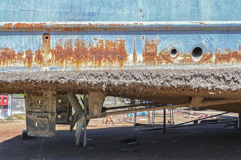 A Rustic Body of the Ship on Supports in a Shipyard Consisting of the ...