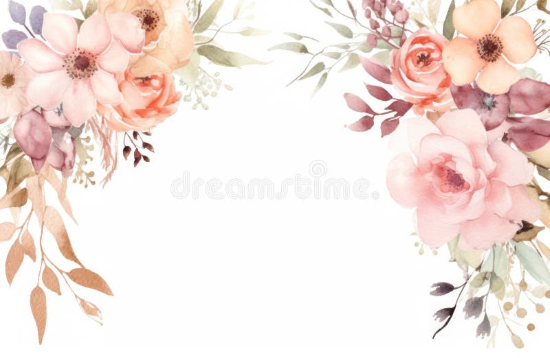 Rustic Boho Pastel Frame. Generate Ai Stock Illustration - Illustration ...