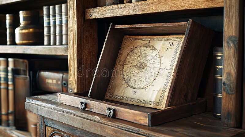 A Rustic Bookshelf with a Hidden Compartment Revealed, Showing a Secret ...