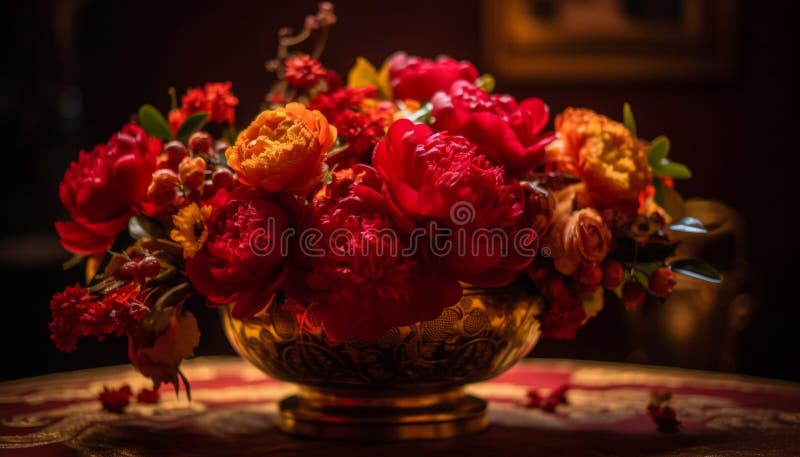 A Rustic Bouquet of Multi Colored Peonies Brings Elegance Indoors ...