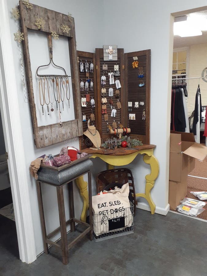 Rustic boutique setting stock image. Image of smallbusiness - 166315955