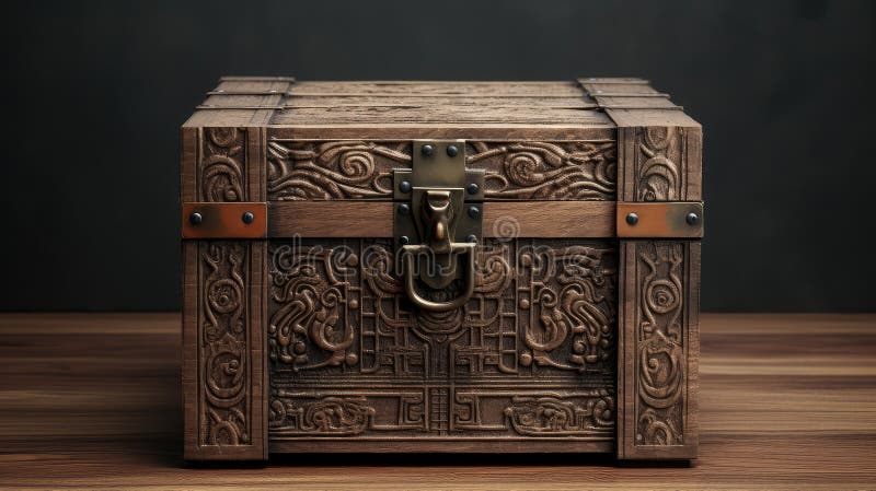 Rustic box render stock illustration. Illustration of showcase - 361742014