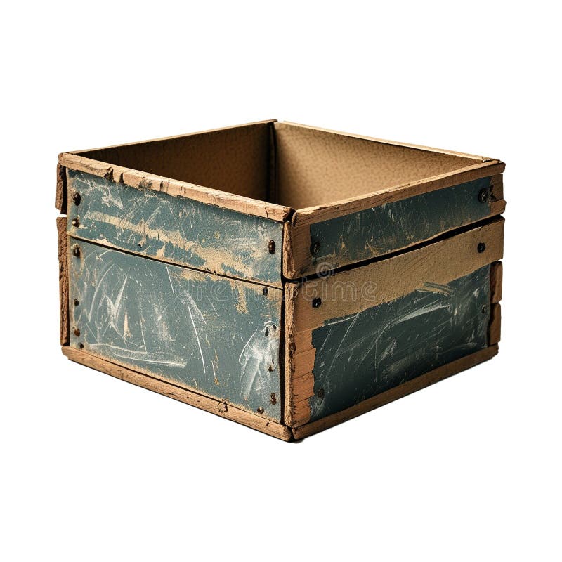 A Rustic Cardboard Storage Box with a Weathered Finish Placed on a ...