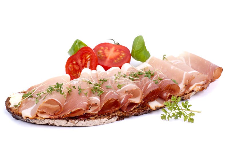 Rustic Bread with Cured Ham Stock Image - Image of meat, ground: 31135435