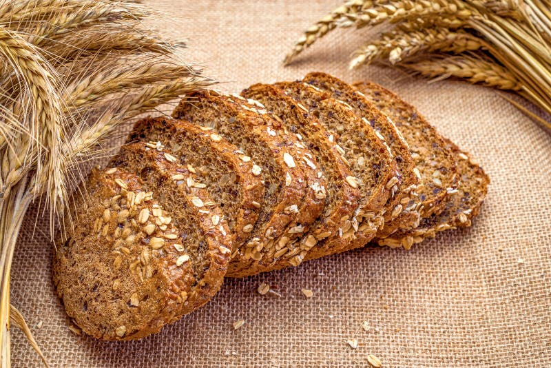 Rustic Bread. Fresh Loaf of Rustic Traditional Bread with Wheat Grain ...