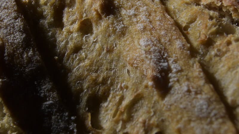 Bread Crust with an Intimate Light Turning Stock Footage - Video of ...