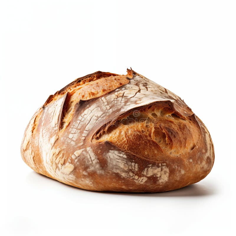 Rustic Bread Loaf Isolated on White Background Stock Illustration ...