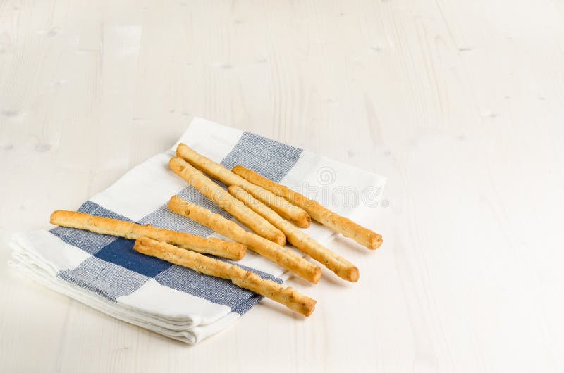 Rustic Bread Sticks on Wood Table, Close Up, Background Stock Photo ...